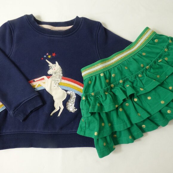 Mini Boden | Shirts & Tops | Mini Boden Jersey Skirt Joules Unicorn ...